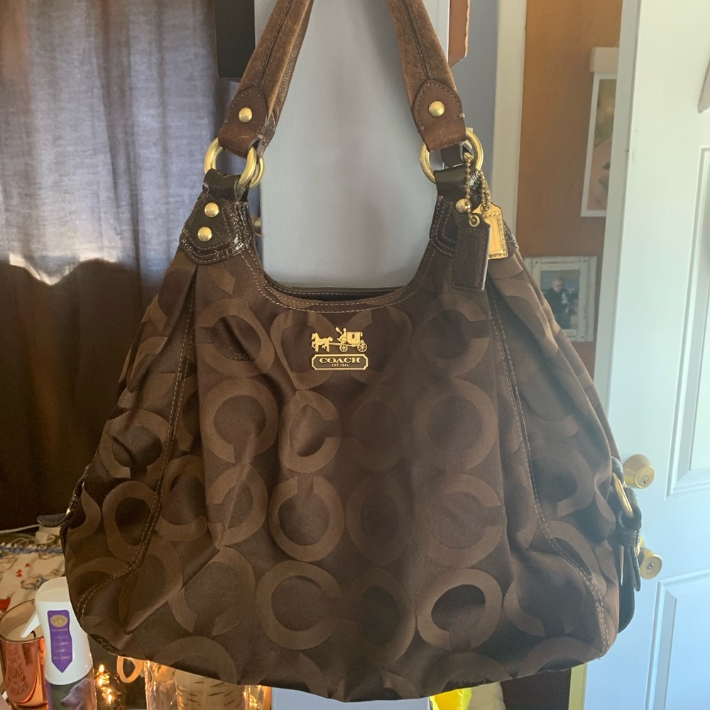 Coach Madison Maggie Brown Optic C Bag - Gem
